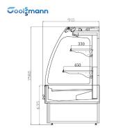 China 650L Open Multideck Fridge Vegetable Cooler For Supermarket Display 1580mm Height for sale