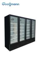 China 1700L Glass Door Display Freezer , LED Glass Front Drink Fridge 2m Height for sale