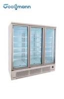 China 1700L Glass Door Display Freezer , LED Glass Front Drink Fridge 2m Height for sale