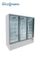 China 1700L Glass Door Display Freezer , LED Glass Front Drink Fridge 2m Height for sale