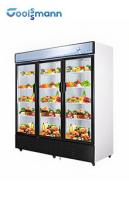 China Vertical Glass Door Freezer 220V / 50Hz Transparent Fridge 2 . 02m Height for sale