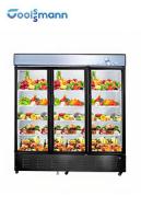 China Vertical Glass Door Freezer 220V / 50Hz Transparent Fridge 2 . 02m Height for sale