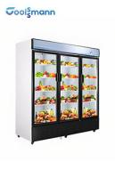 China Vertical Glass Door Freezer 220V / 50Hz Transparent Fridge 2 . 02m Height for sale