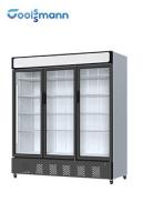 China LED Glass Door Cooler Drinks Fridge 1587L Double Layer Tempered for sale