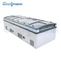 China ETL Gas Station & Mini Store Two Sides Open Island Freezer for sale