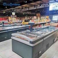 China ETL Gas Station & Mini Store Two Sides Open Island Freezer for sale