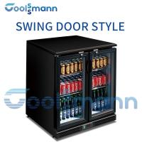 China Small Drinks Backbar Cooler Fridge Sliding Door With Roll Bond Evaporator for sale