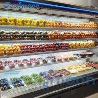 China Vegetable Display Case Refrigerator , 4 Layers 1.98m Height LED Open Front Chiller for sale