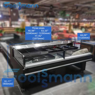 China Deluex Self Service Counter Fresh Meat Cooler Display Refrigerator for sale