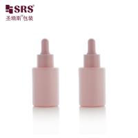 China Cute Round Glass Bottles Perfume Essential Oil Pink Dropper Bottle 30ml for sale