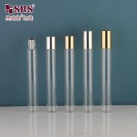 China 12ml Empty Transparent Glass Perfume Bottles Essential Oil Bottle Roller Ball for sale