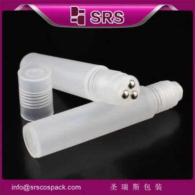 China Shengruisi packaging RPP-12ml plastic roll on bottle with three metal ball for sale