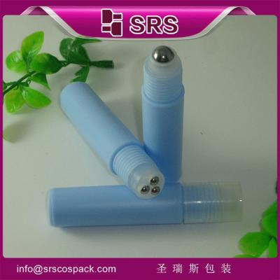 China Shengruisi packaging RPP-10ml plastic roll on bottle with three metal ball for sale