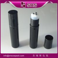 China SRS three stainless steel ball empty plastic 10ml roll on bottle with PP screw cap for sale