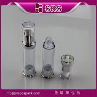 China SRS 2015 Newest design plastic round transparent luxury empty 15ml 20ml 30ml serum bottle for sale