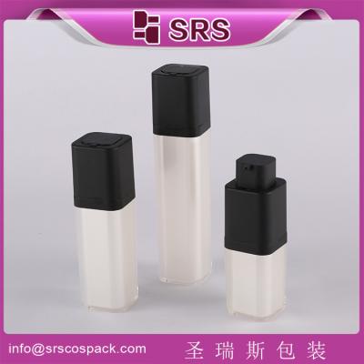 China SRS 2015 new style wholesale 15ml 30ml 50ml square acrylic airless pump empty bottle for sale