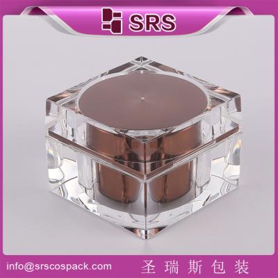 China supply clear square shape skin care cream jar 50ml for sale