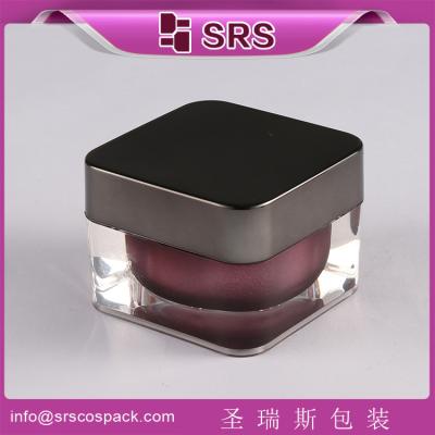 China SRS China luxury square scrylic Skin Care Cream Use and Plastic Body Material cosmetic jar for sale