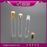 China SRS transparent essential oil container empty 10ml glass bottle with roll on sealing type for sale