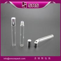 China SRS empty 15ml glass roller ball bottle for perfume with aluminum shiny cap for sale
