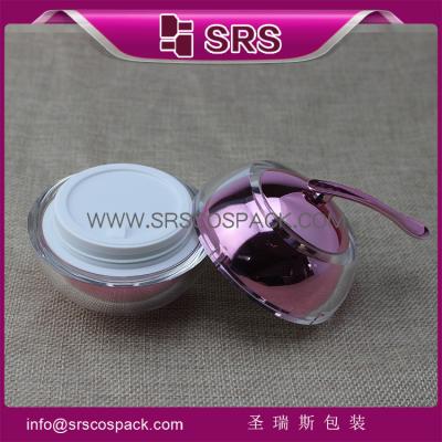 China Shengruisi Packaging cute acrylic container J016 apple shape cosmetic jar for sale