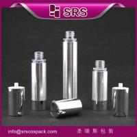 China TA021 15ml 30ml 50ml cylinder shape silver airless cosmetic pump bottle for sale