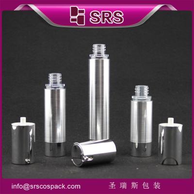China TA021 15ml 30ml 50ml cylinder shape silver airless cosmetic pump bottle for sale