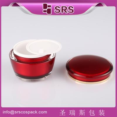 China red color J035 15g 30g 50g cosmetic jar plastic for sale
