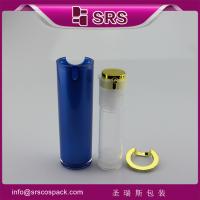 China blue painting color airless bottle for lotion,luxury airless pump bottle for sale