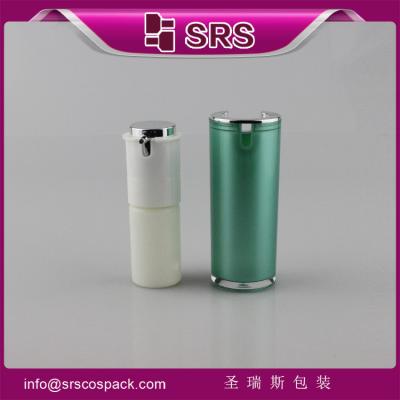 China A021 15ml 30ml 50ml painting green color airless pump bottle,manufacturing cream bottle for sale