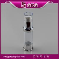 China A0214 clear airless bottle with metalized silver shoulder and base for sale