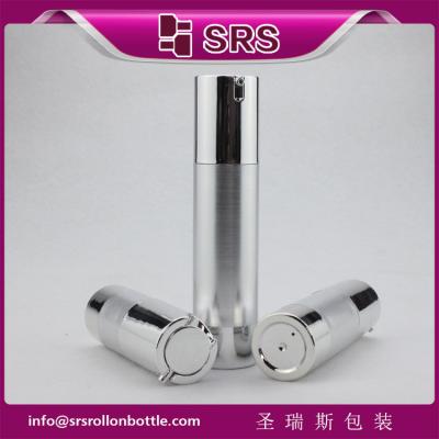 China TA021 15ml 30ml 50ml silver color empty airless pump bottle for cosmetic for sale
