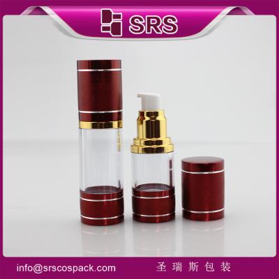 China China supplier manufacturing red aluminum airless bottle for serum for sale