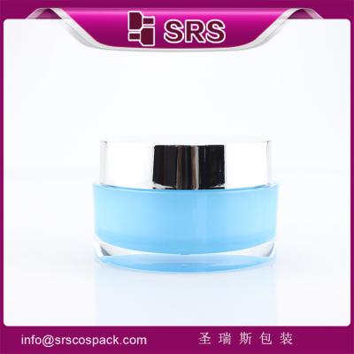 China J023 round acrylic cream jar ,cosmetic jar painting color for sale