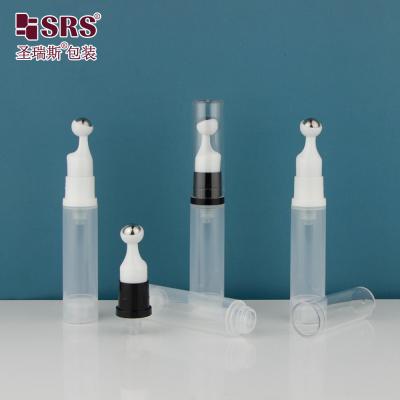 China Empty Cosmetic Airless Press Style Roller Massage 10ml Roll On Bottle for sale