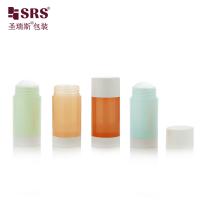 China Round Translucent Color Pink Blue Orange Custom PP PCR Fill From Bottom Twist Up Deodorant Stick for sale