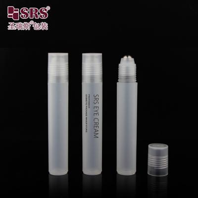 China Round Clear Matte Glossy PP PCR Plastic Roller Steel Ball Massage Roll On Bottle 15ml for sale