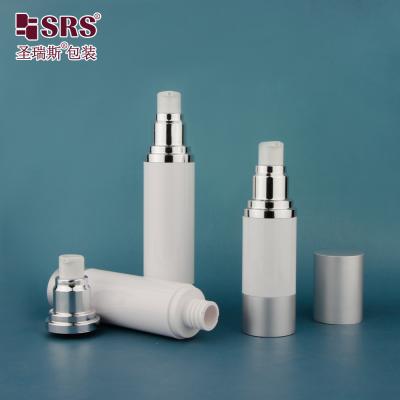 China 15ml 30ml 50ml Cosmetic Cream Luxury Refillable Serum Round Empty Airless Pump Bottle for sale