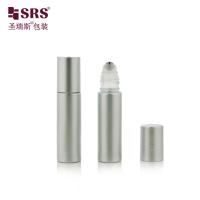 China Empty Paint Custom Color Matte Finished Silver PET Bottles Plastic Roll On Bottle for sale