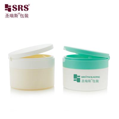 China Injection Color PP Container With Flip Cap Plastic Spoon 100g Cosmetic Cream Jar for sale