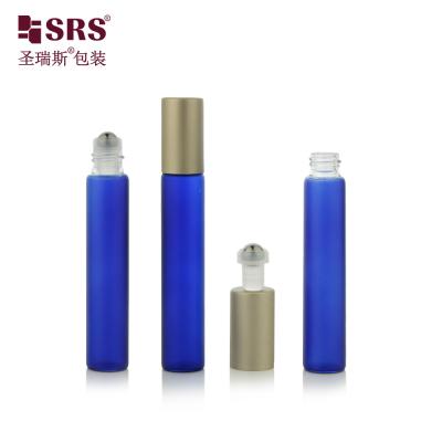 China 8ml Transparent Round Glass Applicator Cylinder Roller Ball Rollon Perfume Bottle for sale
