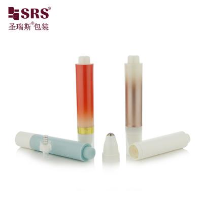 China Empty Cosmetic Luxury PP PCR Round Airless Pump Eye Cream Roll On Bottles 10 ml for sale
