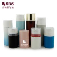 China Round Snap On Style PP PCR Recycled Material Custom Color 150ml Airless Pump Bottle for sale