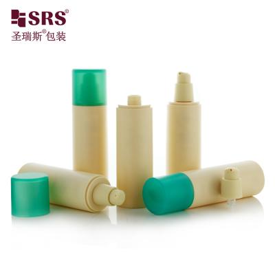 China Empty PP Round Shape Customize Color Injection Matte Finished Airless Cosmetic Bottle for sale
