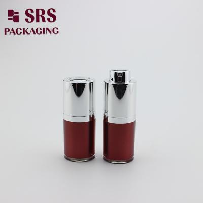 China A020 airless bottle manufacturer 15ml painted red color acrylic screw up lids bottle for sale