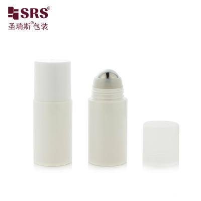 China 50ml 60ml 90ml Empty PET Elegant Roller Ball Plastic Body Oil Bottles Roll On for sale