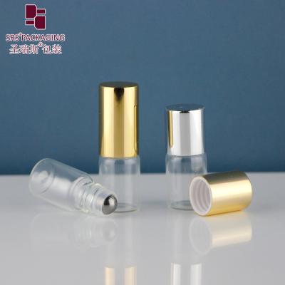 China BLP-2ML Roller Ball Packaging Travel Size Essential Oil Transparent Glass Roll On Bottle No Leakage for sale
