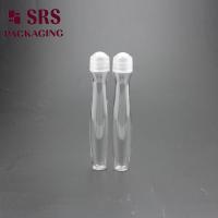 China SRS8447-15ML transparent PETG radian shape roll on metal ball empty for eye serum for sale