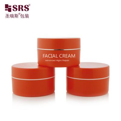 China SRSJK 100g 150g Empty Plastic PP Cream Jar Container Double Wall Glossy Matte In Mold Custom Color Available for sale