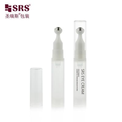 China A0031 Injection Customize Color Round Airless Roll On Bottle Packaging Cosmetic Massage Eye Serum Pressing Bottles for sale